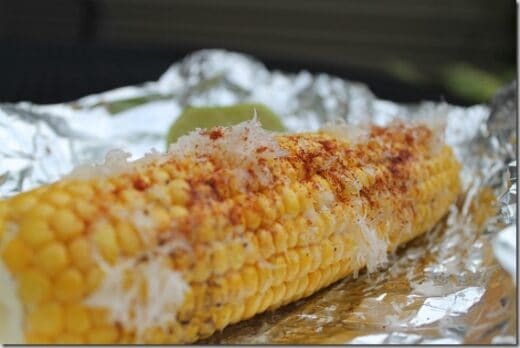 Parmesan lime corn on the cob
