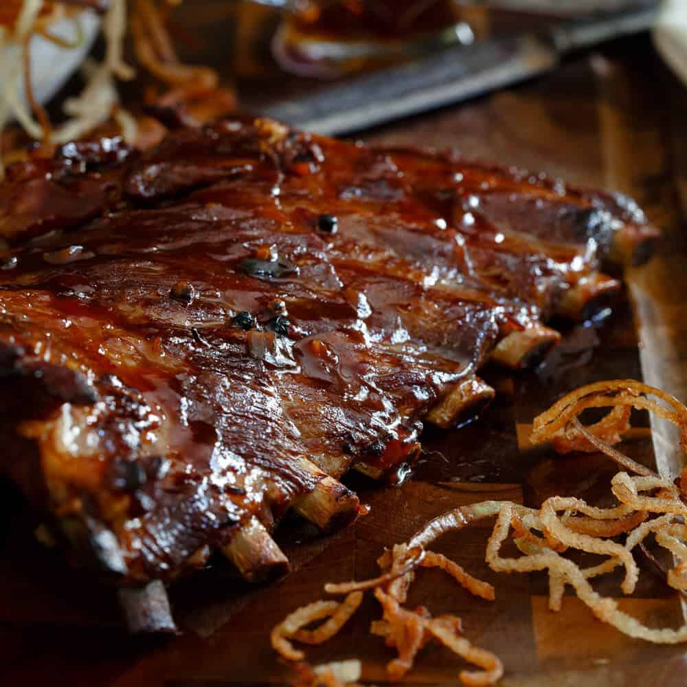 Maple Apple Ribs - Sticky Pork Ribs with Maple Syrup and Apple