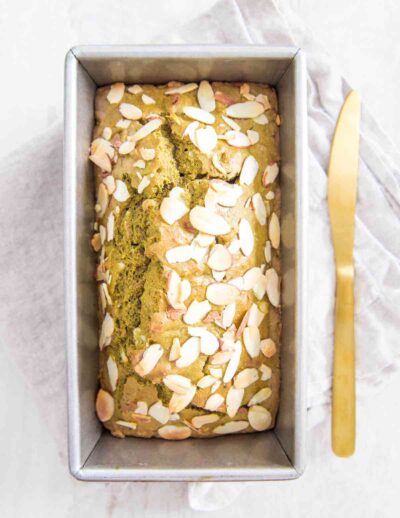 Matcha Bread Recipe - Matcha Green Tea Bread with Almonds