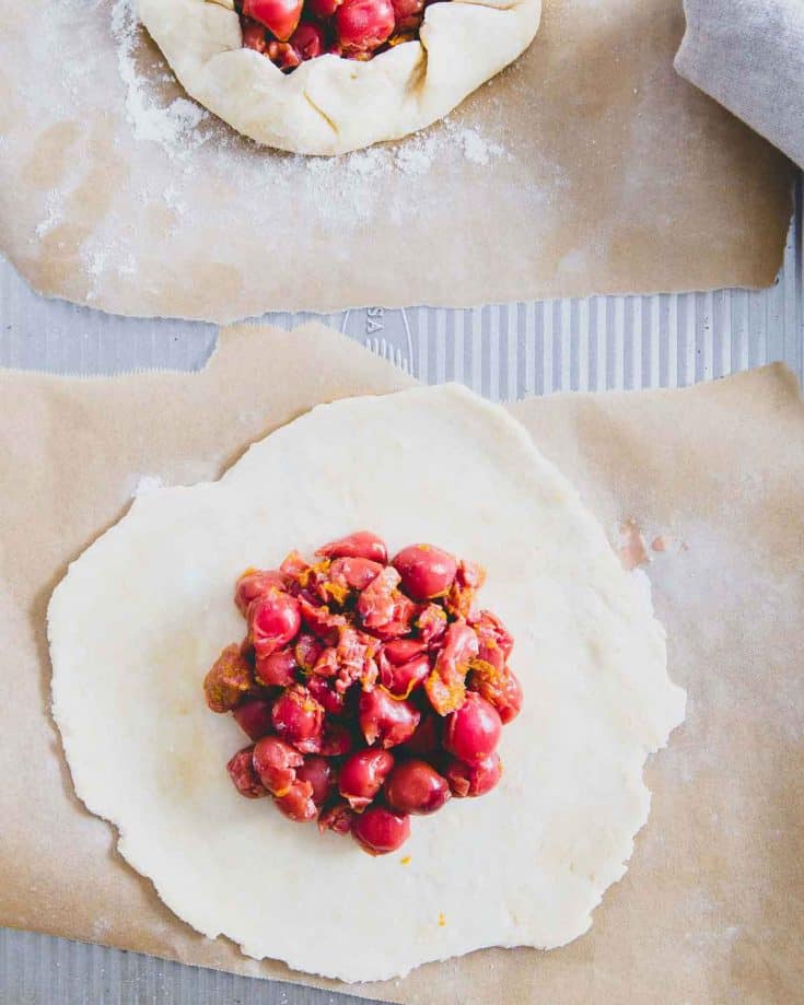 Tart Cherry Galettes - Mini Sour Cherry Rustic Hand Pies