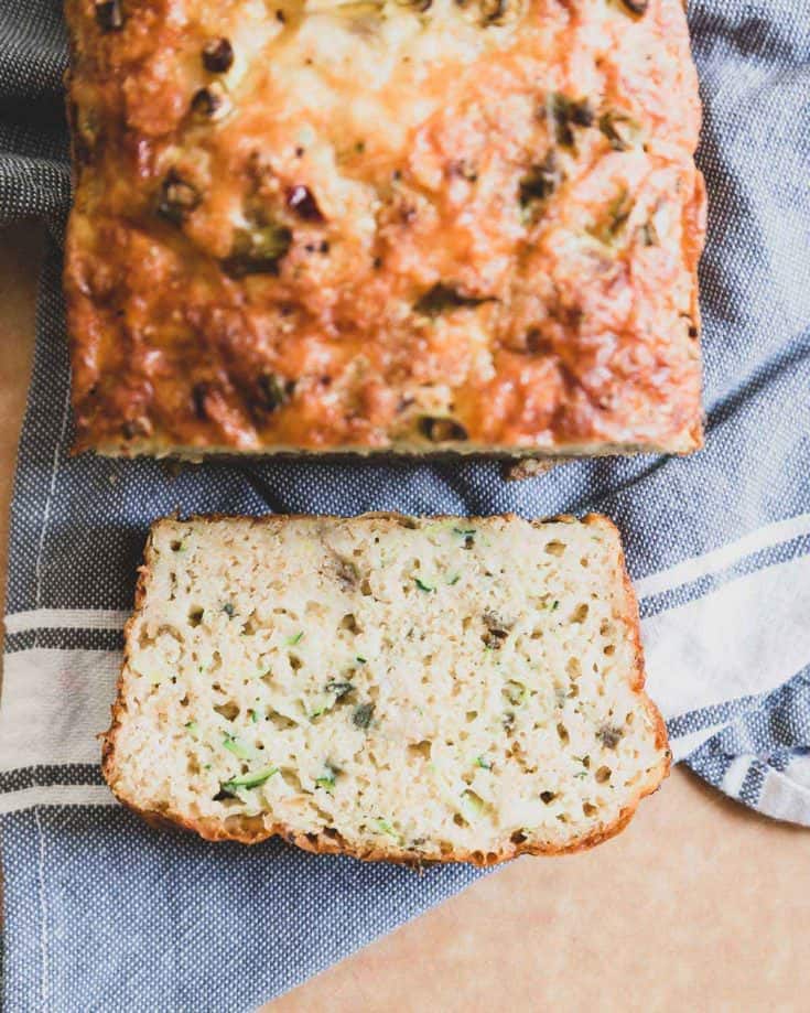Cheesy Zucchini Bread - Savory Zucchini Cheese Bread Recipe