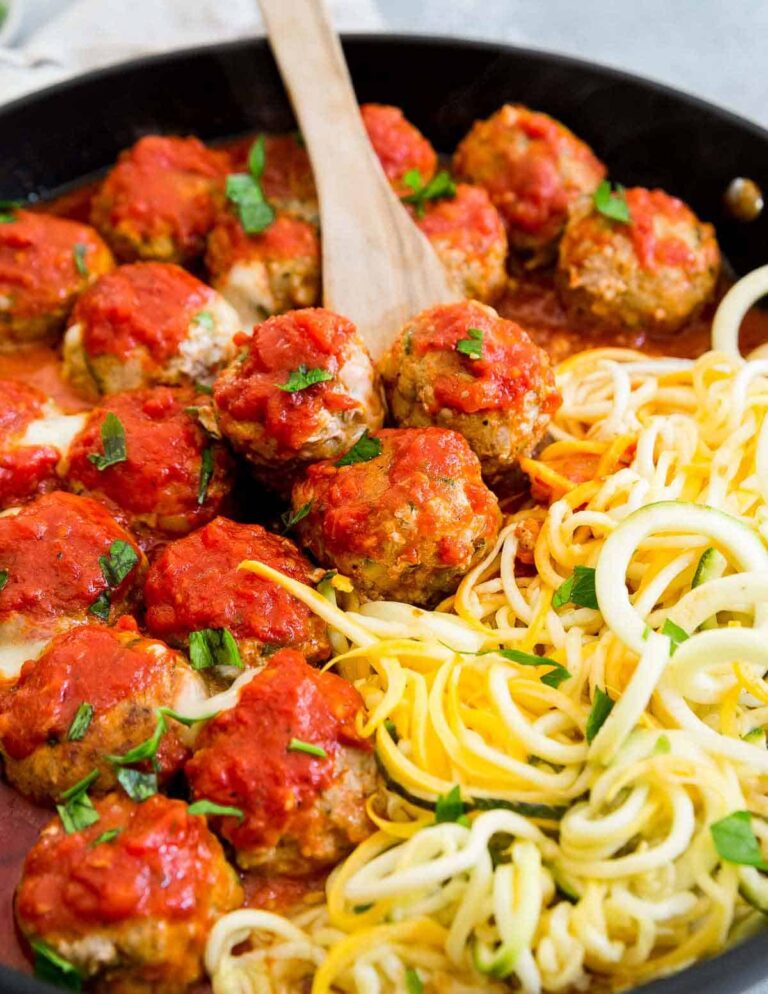 Turkey Zucchini Meatballs - Cheddar Cheese Stuffed Turkey Meatballs