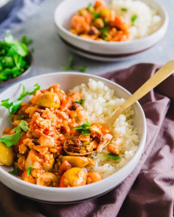 Vegan Picadillo - Plant Based Tempeh and Lentil Picadillo Recipe