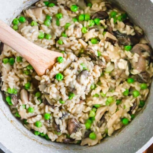 Vegan Mushroom Risotto Recipe - Creamy Dairy Free Risotto