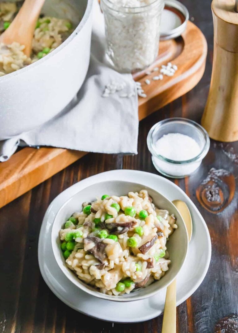 Vegan Mushroom Risotto Recipe - Creamy Dairy Free Risotto