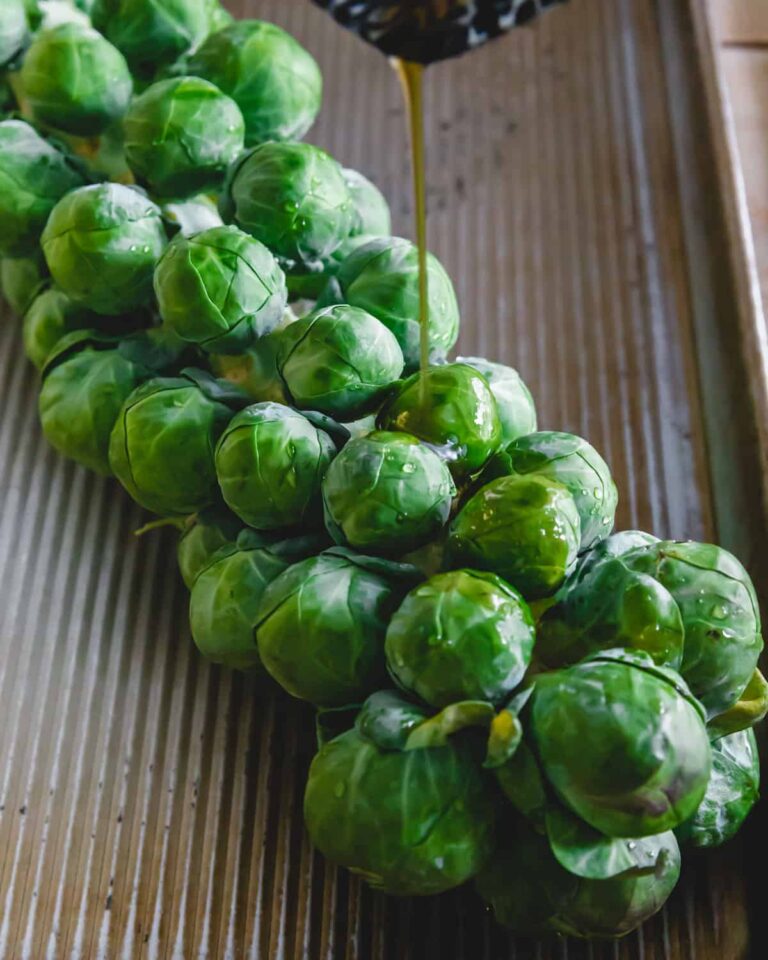 Maple Roasted Brussels Sprouts On The Stalk - Running To The Kitchen