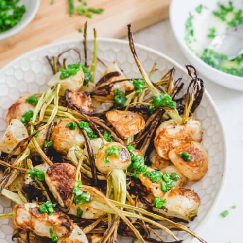 Crispy Roasted Turnips Recipe - with Chive Butter Sauce