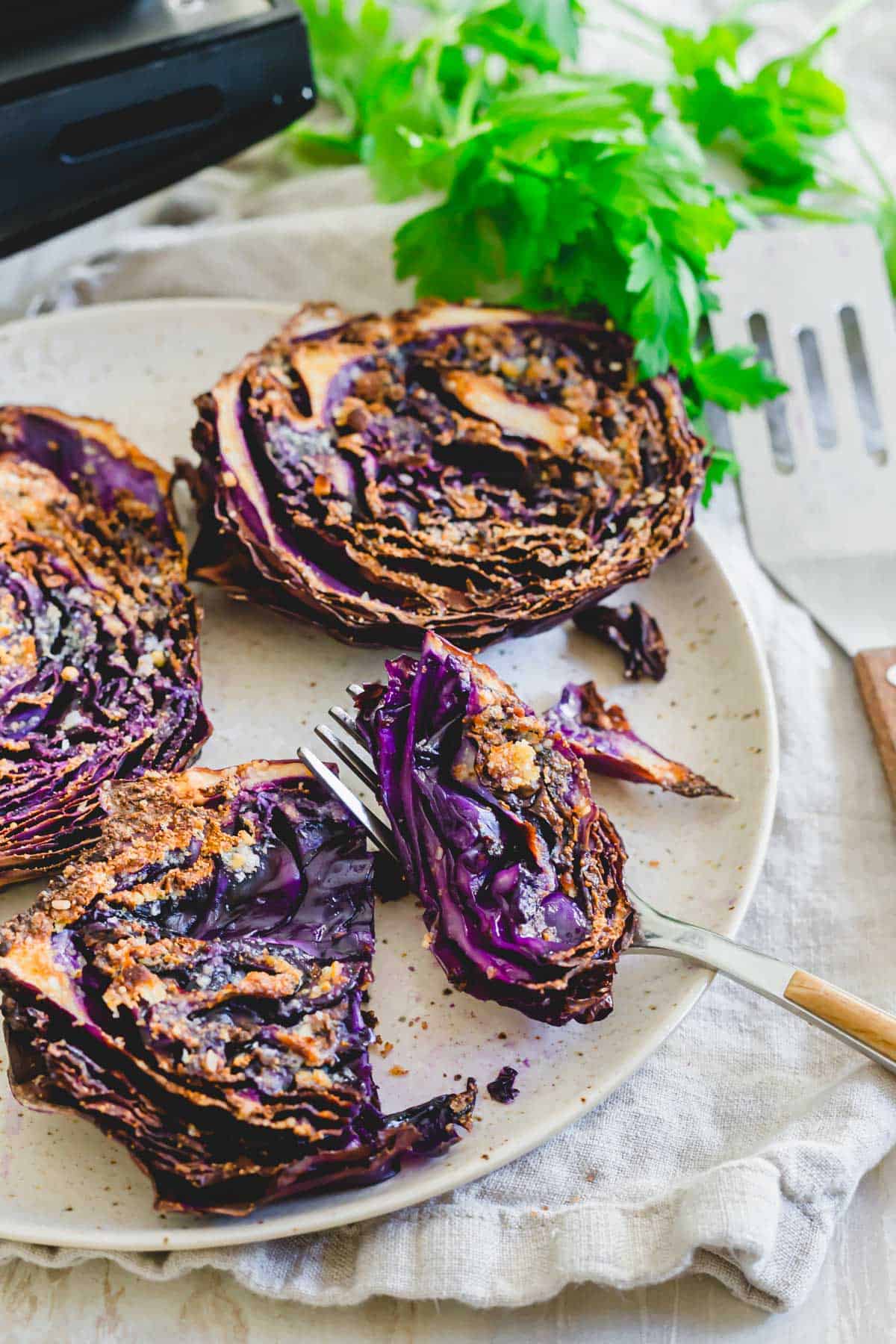 Crispy Garlic Air Fryer Cabbage - Running to the Kitchen®