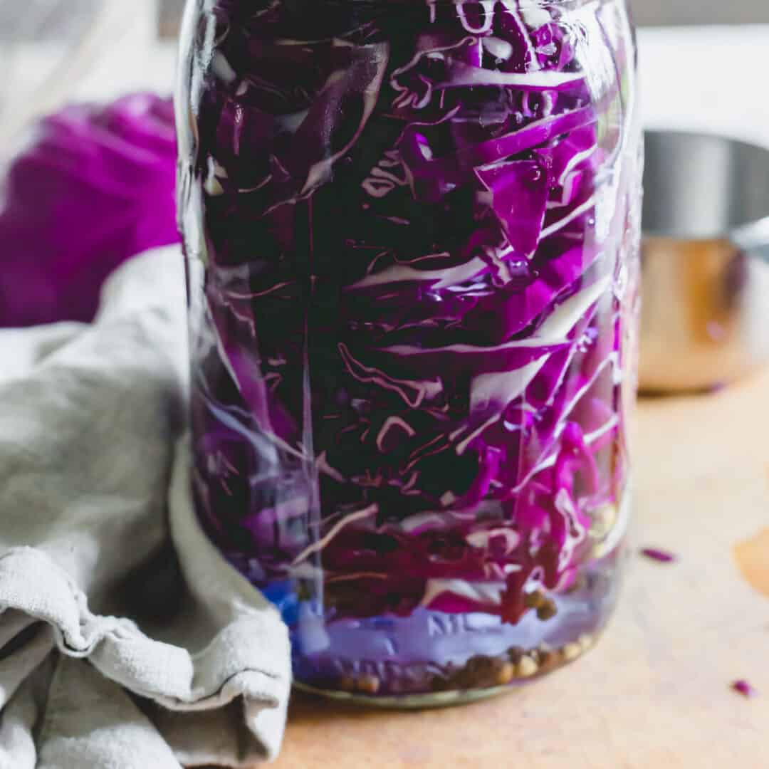 Red Cabbage Sauerkraut (Fermented Red Cabbage) - Running to the Kitchen®