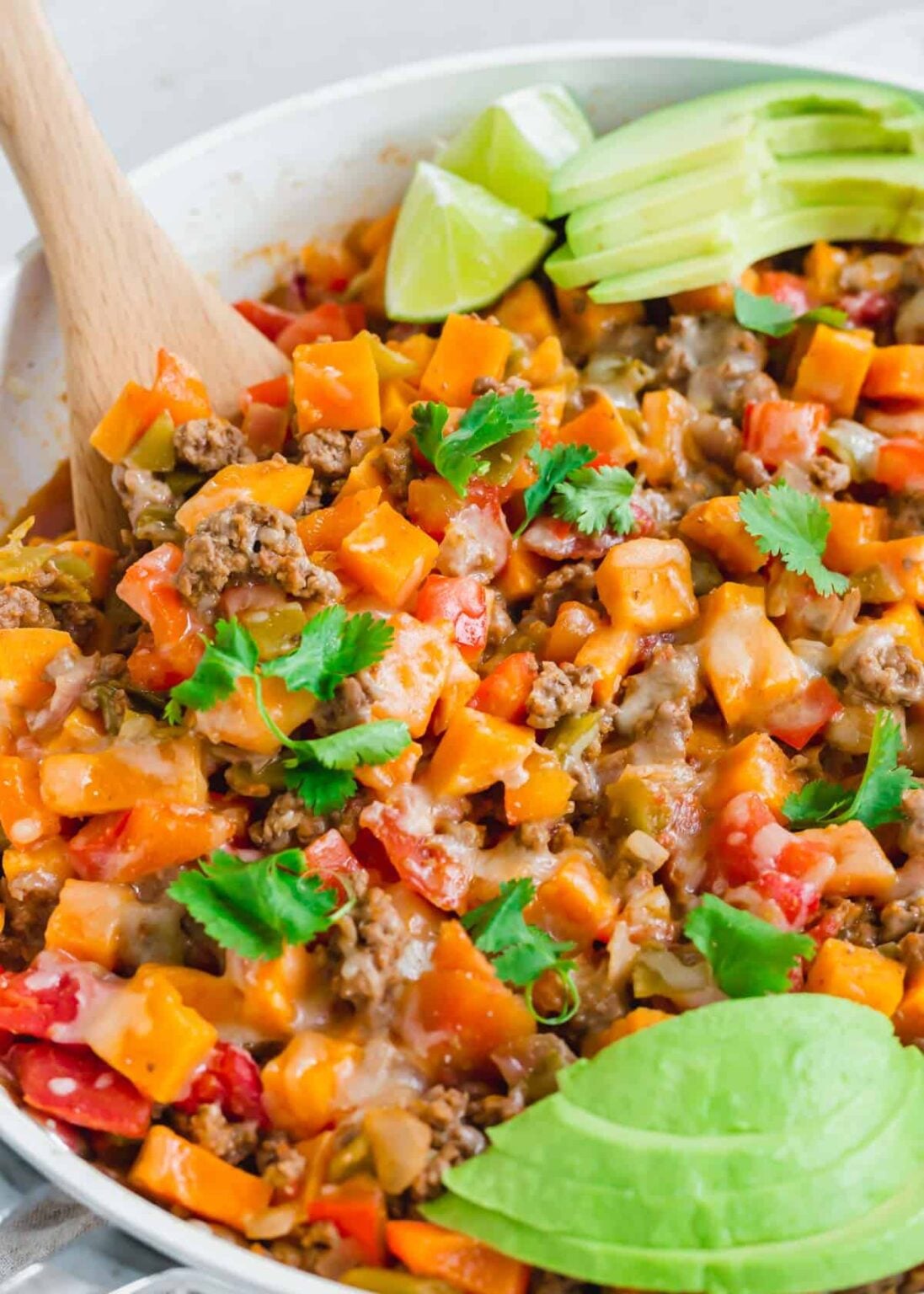 Ground Beef and Sweet Potato Skillet - Running to the Kitchen®