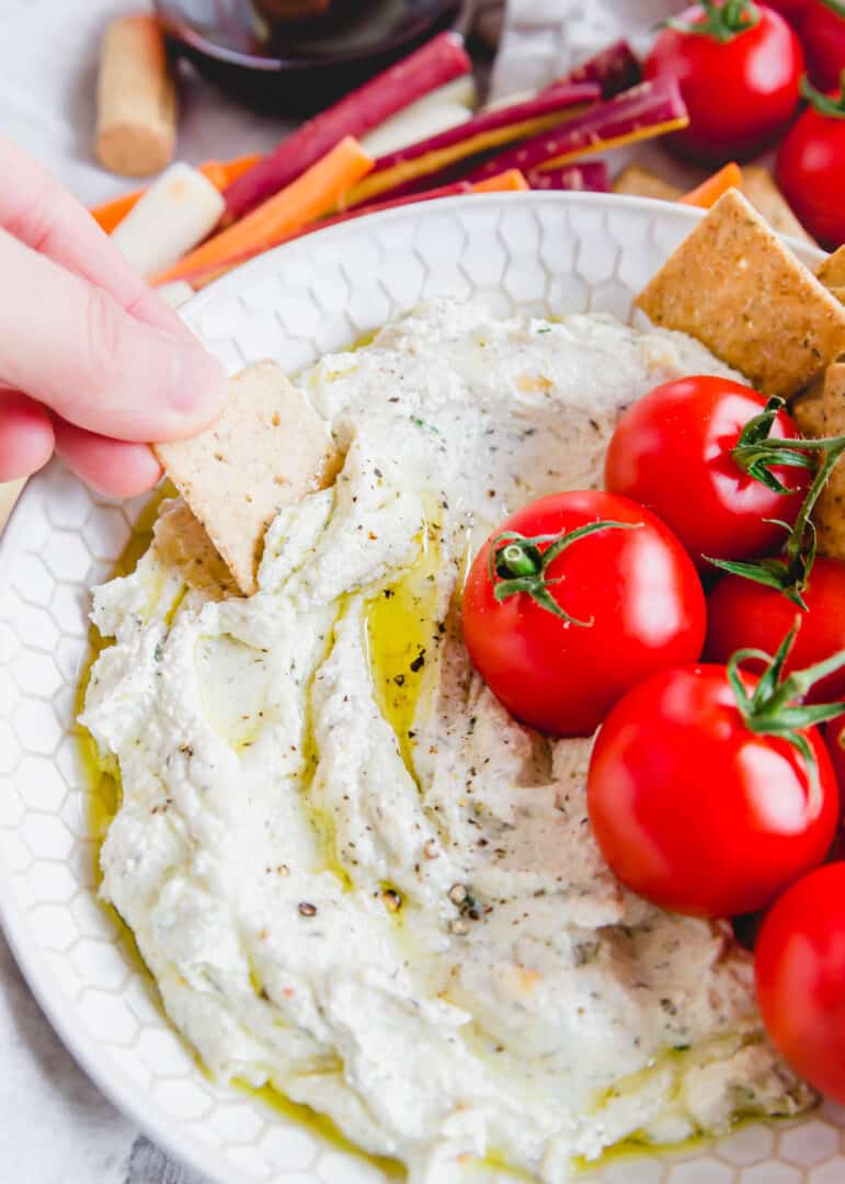Garlic Whipped Goat Cheese Dip - Running to the Kitchen®