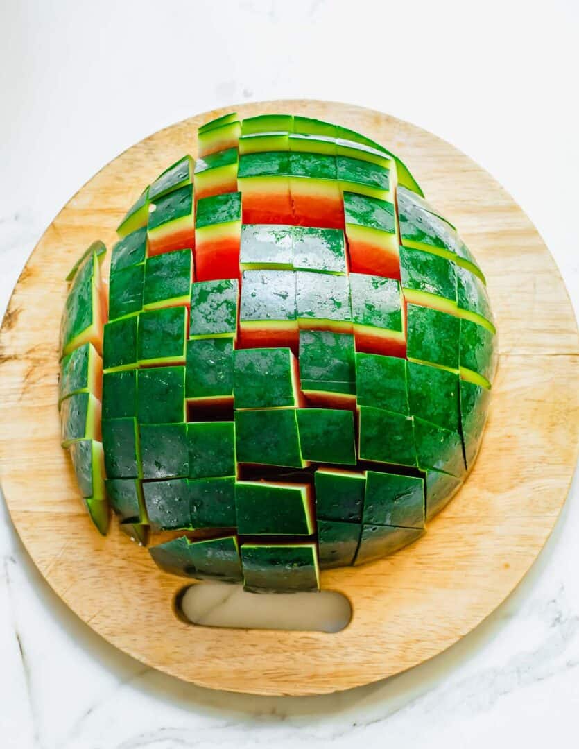 How To Cut Watermelon Sticks - Running to the Kitchen®