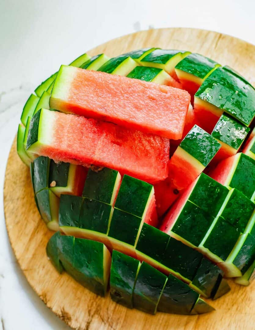 How To Cut Watermelon Sticks - Running to the Kitchen®