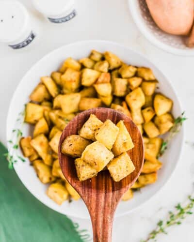 Crispy Roasted White Sweet Potatoes - Running to the Kitchen®