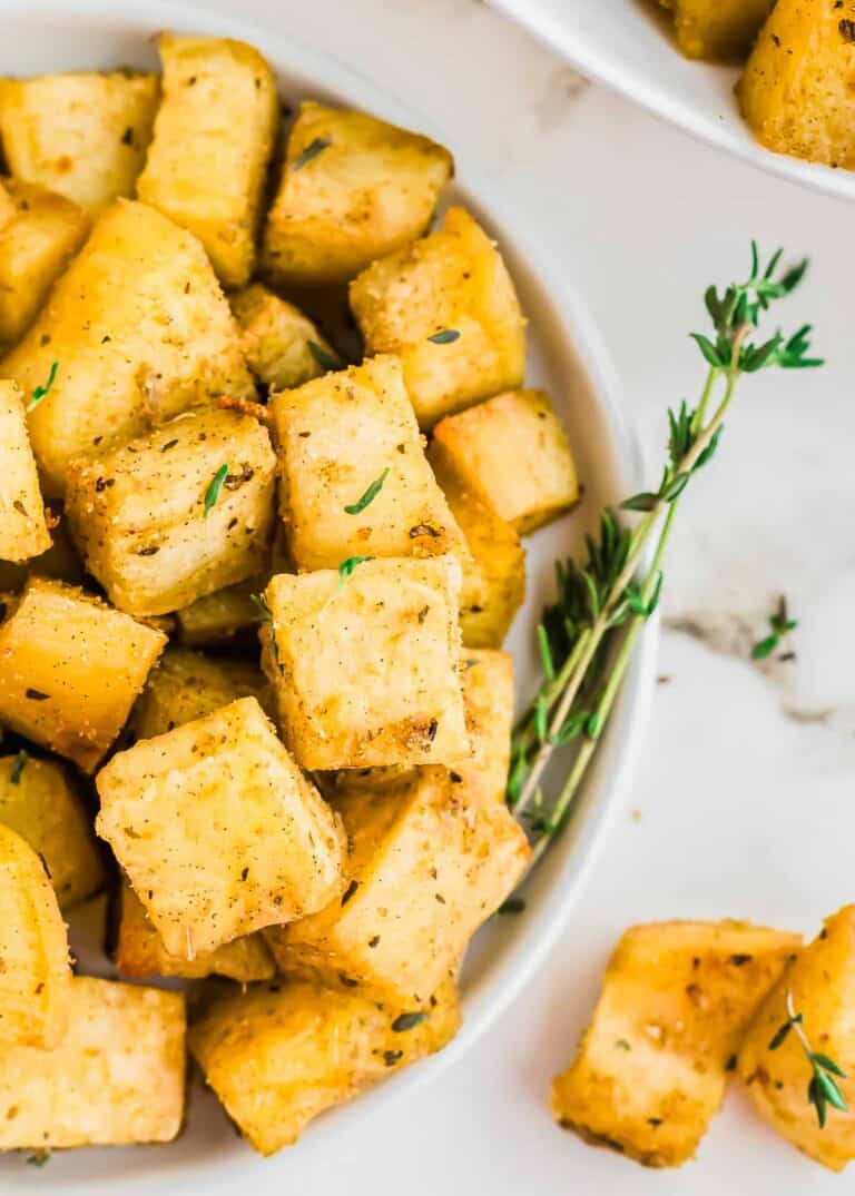Crispy Roasted White Sweet Potatoes - Running to the Kitchen®